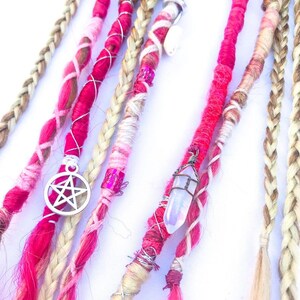 Pink Blonde Dreadlock Extensions Set X10 Hair Wrap Ombré Crochet Dreads ...