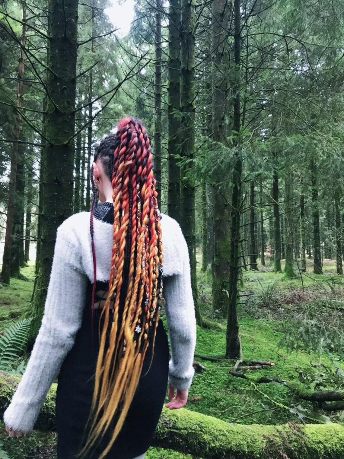 Dreadlock Ponytail Extension Red Hair Piece Braid Jumbo Twist Braids ...
