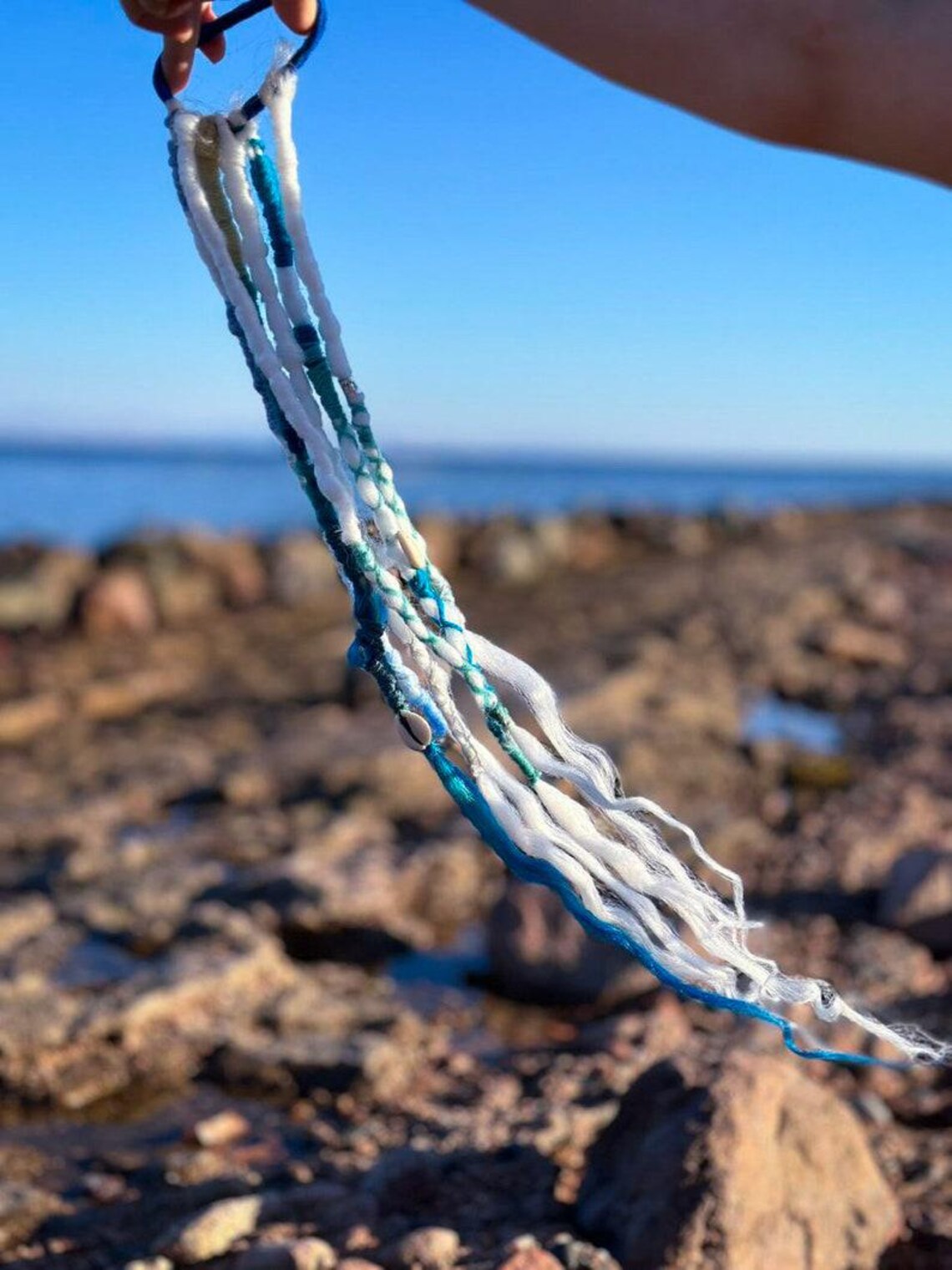 Dreadlock Extensions Blue White Hair Wrap Ombré Crochet Dreads ...