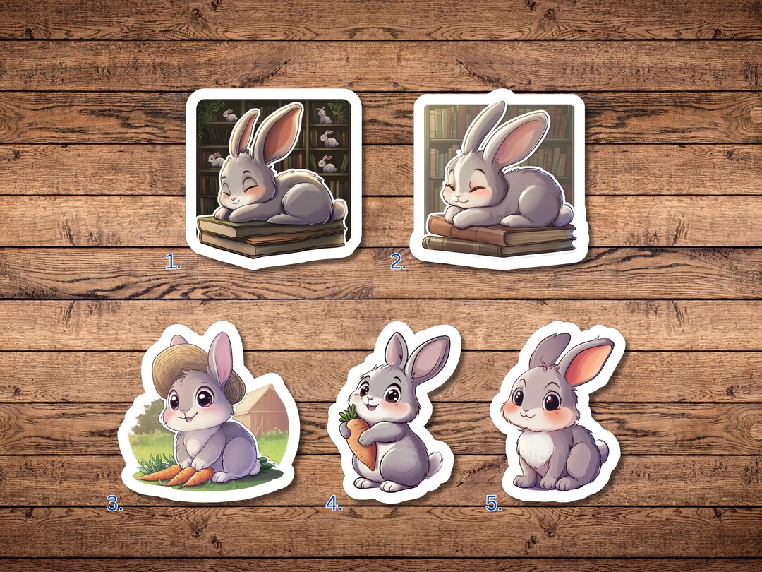 Cute Rabbit Sticker Pack | Sticker Pack | Animal Sticker | Rabbit ...
