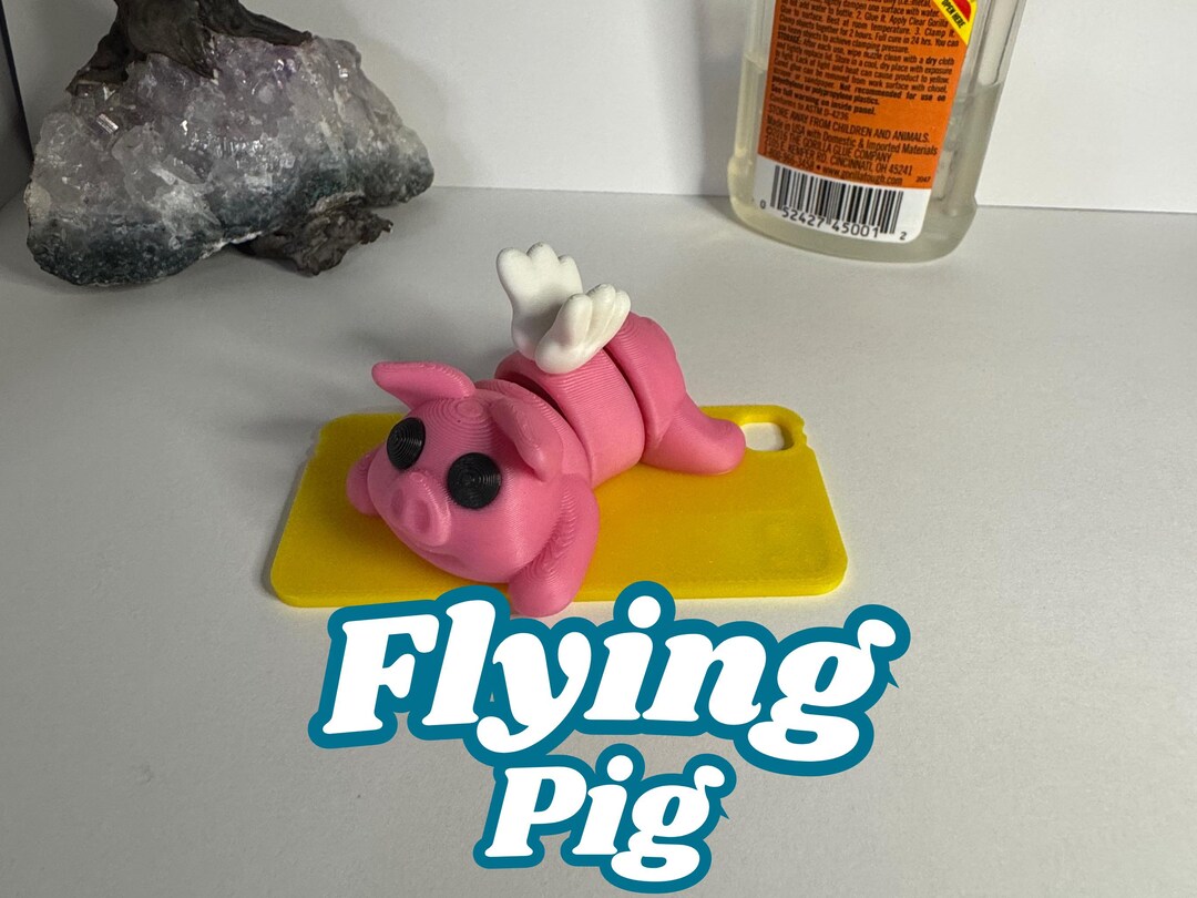 Flying Pig Fidget Toy – Articulated Flexy Pig – Cute Desk Buddy – 3D ...