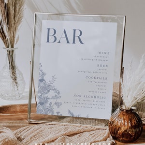 Vintage Floral Bar Sign, Wedding Reception, French Roses Bar Signage ...
