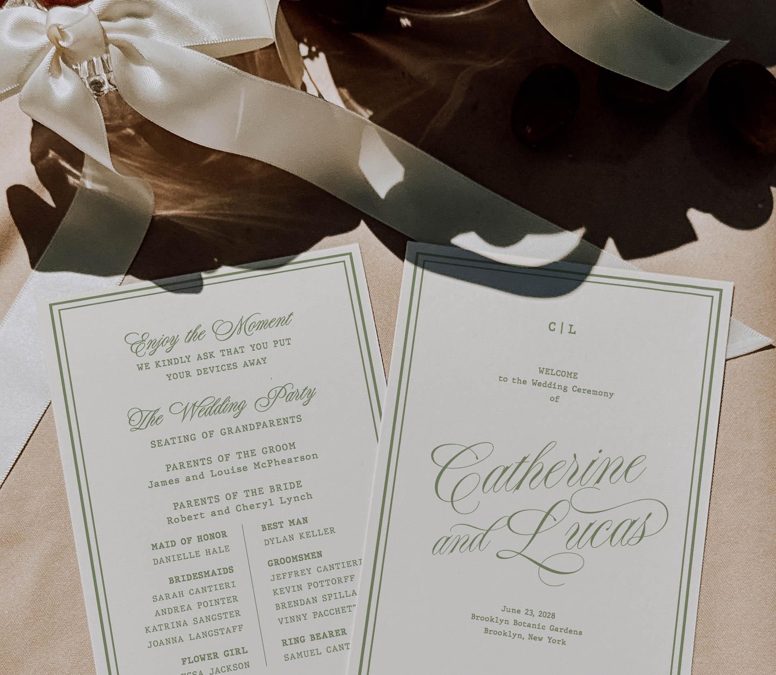 Retro Wedding Program Template, Modern Vintage Ceremony Program ...