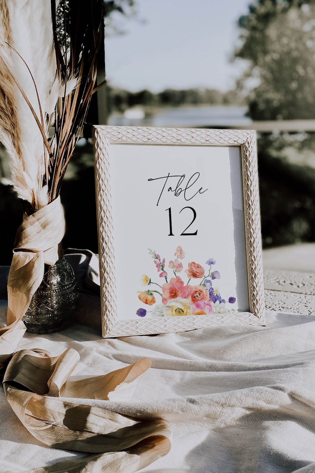 Spring Flower Table Number Template, Table Numbers Wedding Reception ...