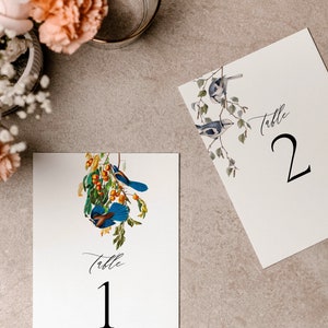 Love Bird Wedding Reception Table Numbers, Vintage Table Numbers ...