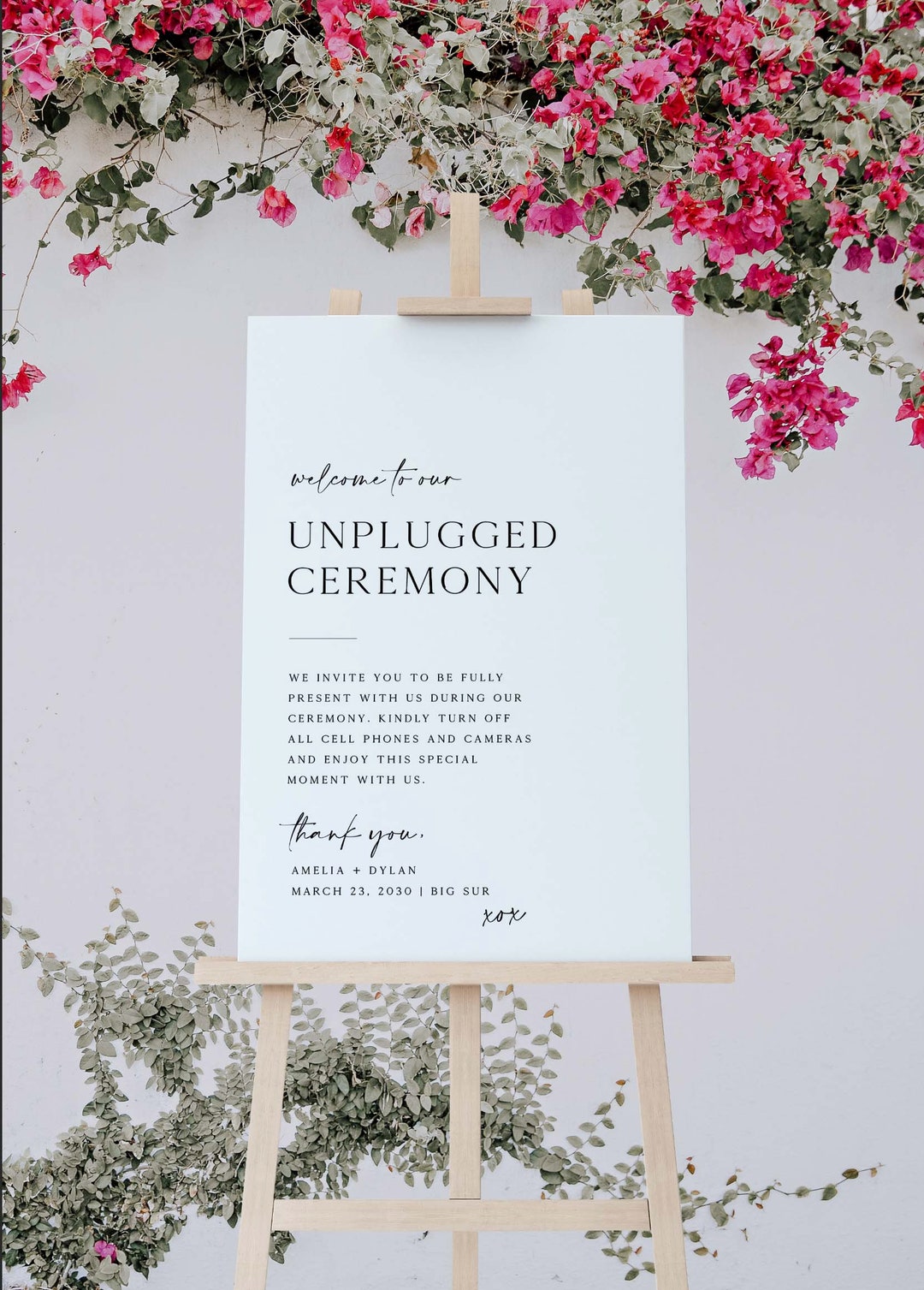 Unplugged Ceremony Wedding Sign, Wedding Reception Sign, DIY Editable ...