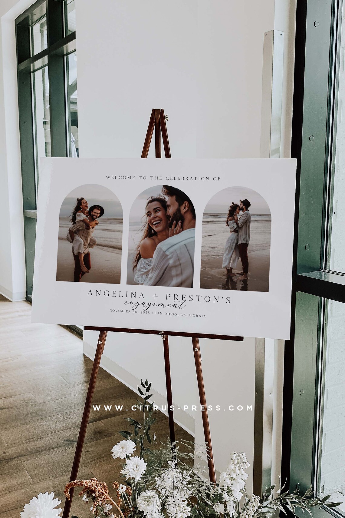 Arch Photo Engagement Party Wedding Sign Modern Minimal DIY - Etsy