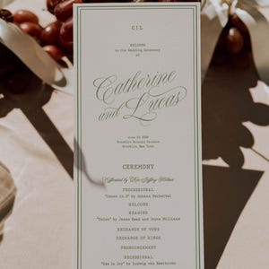 Retro Wedding Program Template, Modern Vintage Ceremony Program ...