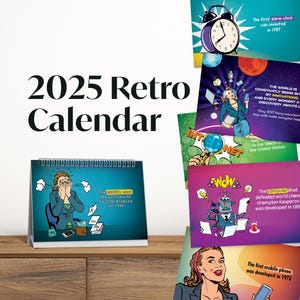 2025 Retro Calendar, 2025 Retro Wall Calendar, Inventions Retro ...
