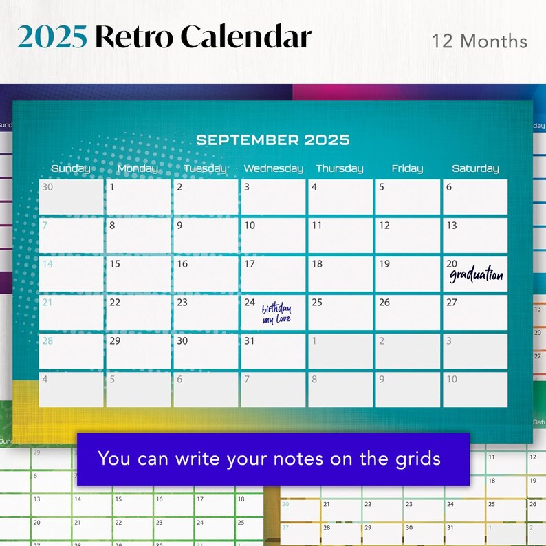 2025 Retro Calendar, 2025 Retro Wall Calendar, Inventions Retro ...