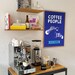 Retro Coffee Poster, Navy Blue Coffee Poster, Coffee Bar Poster, Modern ...