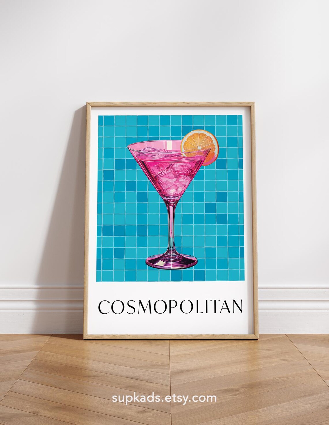 Cosmopolitan Poster | Pink Martini Poster L Pink Cocktail Wall Art L ...