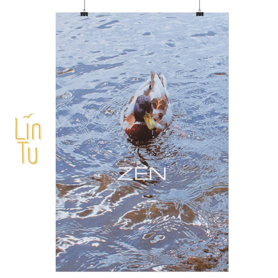 Zen Duck Poster | Calming Lake & Typography Art Print - Etsy