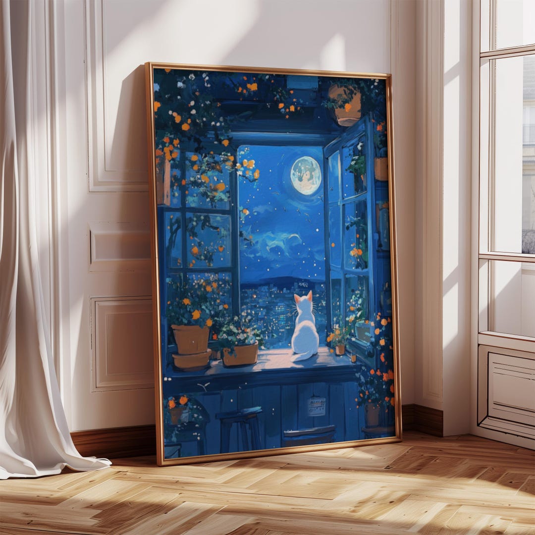 Our “beloved Starlight White Paws” Painting Wall Art Print