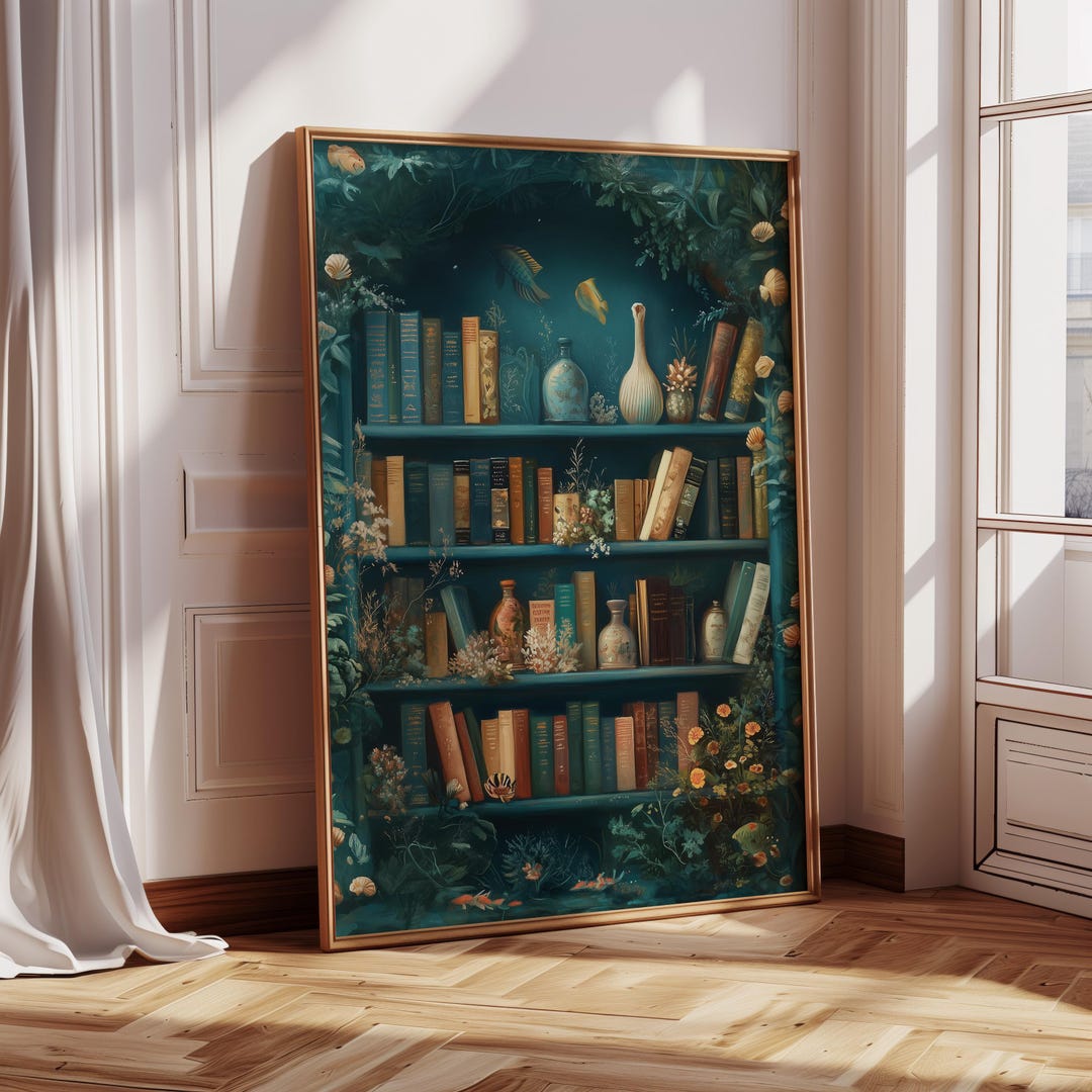 Ocean Bookshelf Wall Art