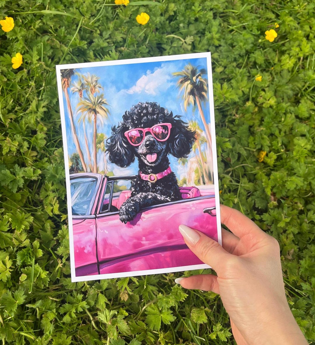 Black Poodle Wall Art Print
