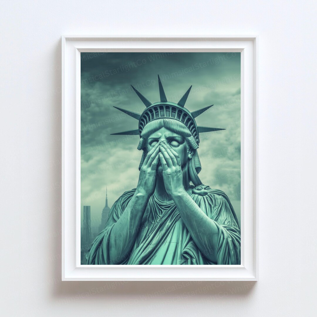Funny Bathroom Wall Art, Statue of Liberty Altered Art Reinterpreted ...