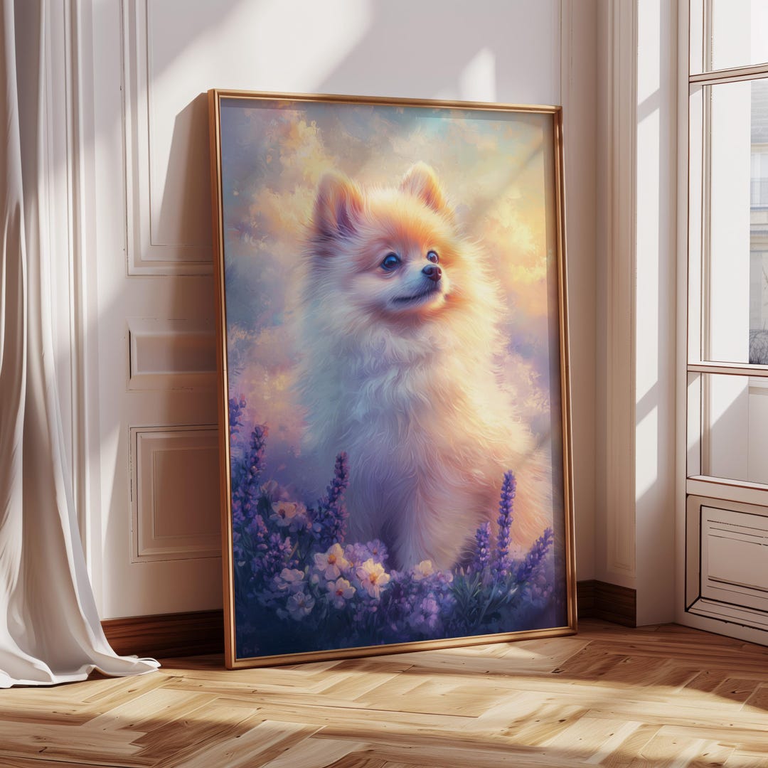 Lavender Pomeranian Wall Art - Pomeranian Painting, Pomeranian Memorial ...