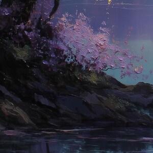 Lavender Spring Wall Art Cherry Blossoms Celestial Springtime Large ...