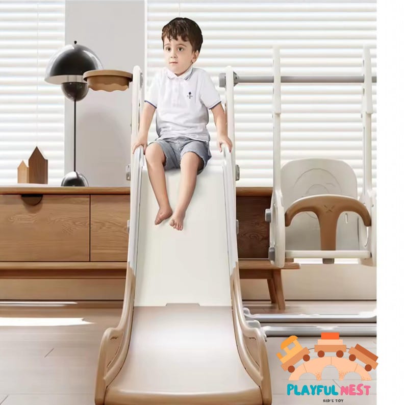 Indoor Children's Plastic Slide Mini Self-supporting Folding Slide for ...