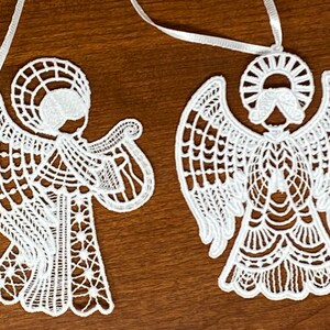 FSL Angel Collection#2 - Set of 10, Embroidered Angel Ornaments, Angel ...