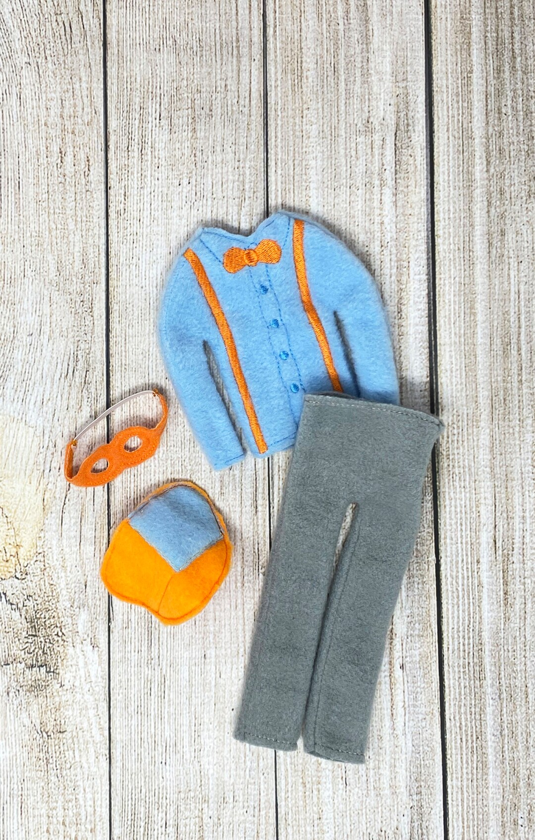 Elf Outfit, 4 Pc Elf Outfit, Elf Sweater Hat Glasses Pants, Doll ...