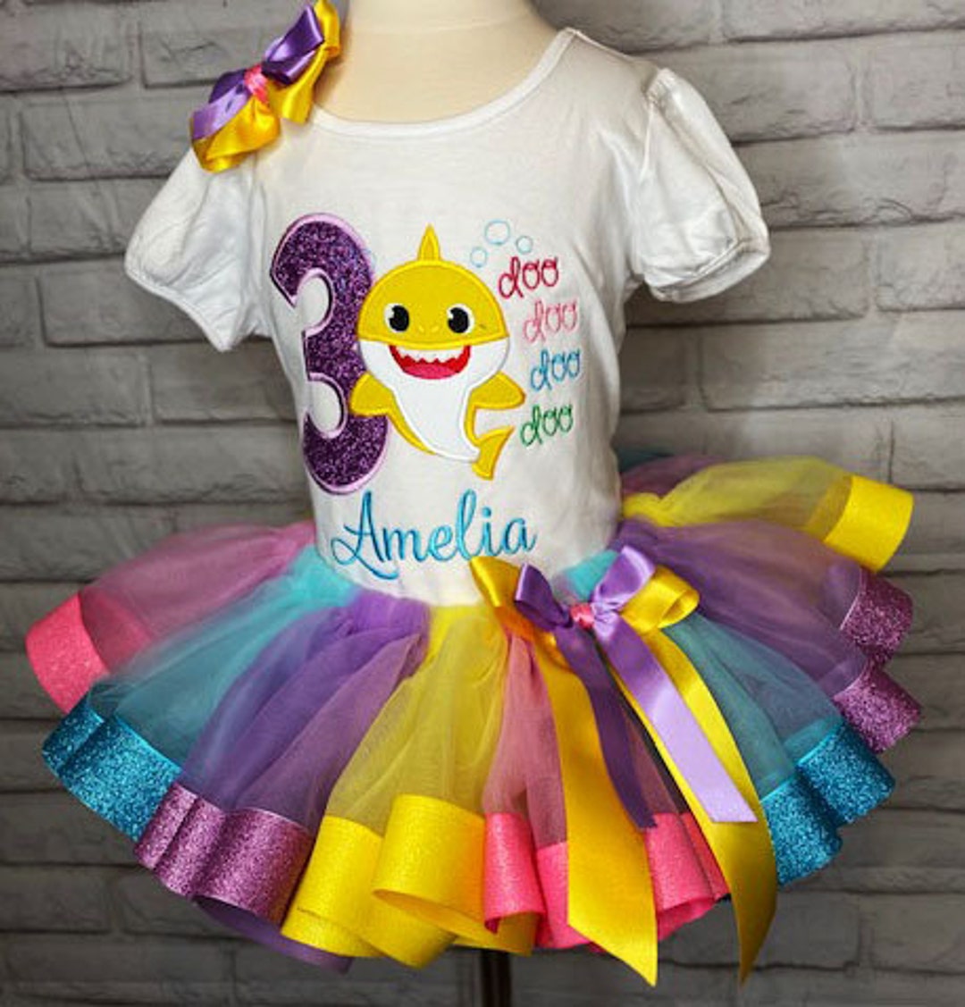 Tutu Shirt Hairbow, 2nd Birthday Tutu Set, Rainbow Colored Tutu, ANY ...