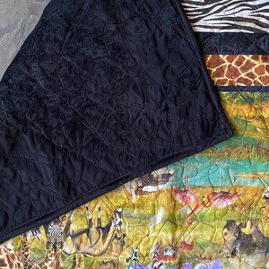 African Animals 52" X 59", Soft Minky Backing, Animals Lap Quilt, Zoo ...