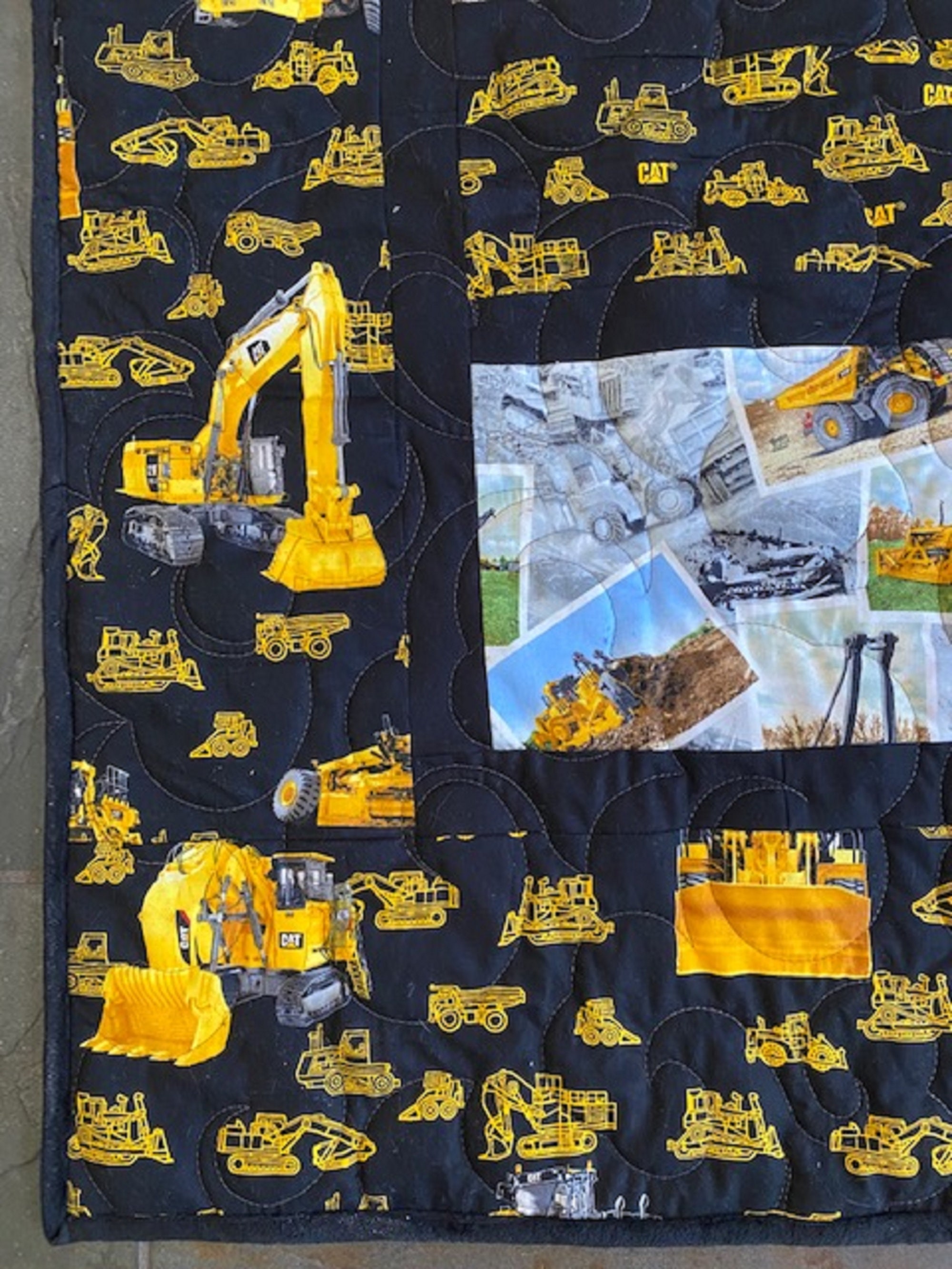 CAT Equipment Machinery Construction Twin-sized Lap Quilt, Heavy ...