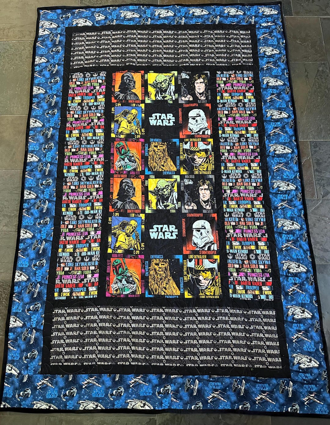 Star Wars Quilt 58" X 85", "old Guys" Star Wars Bed Lap Twin Queen ...