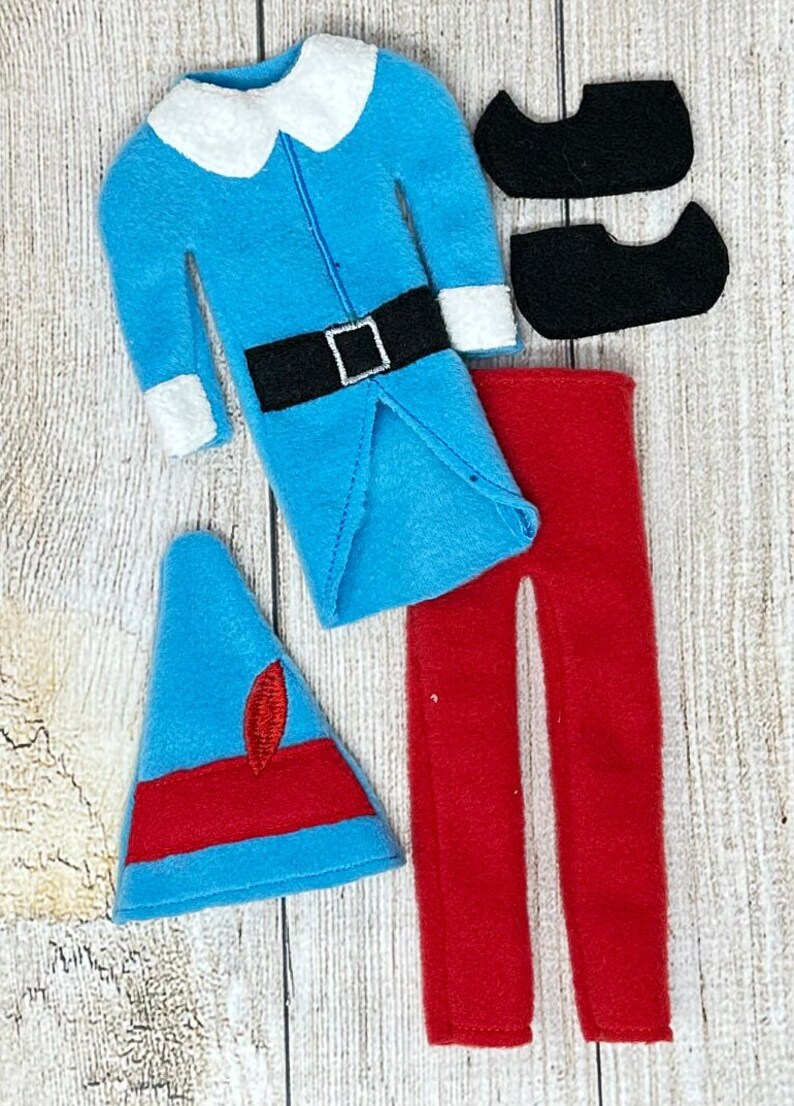 Elf Coat Hat Pants Shoes, Elf Christmas Outfit, Doll Clothing ...