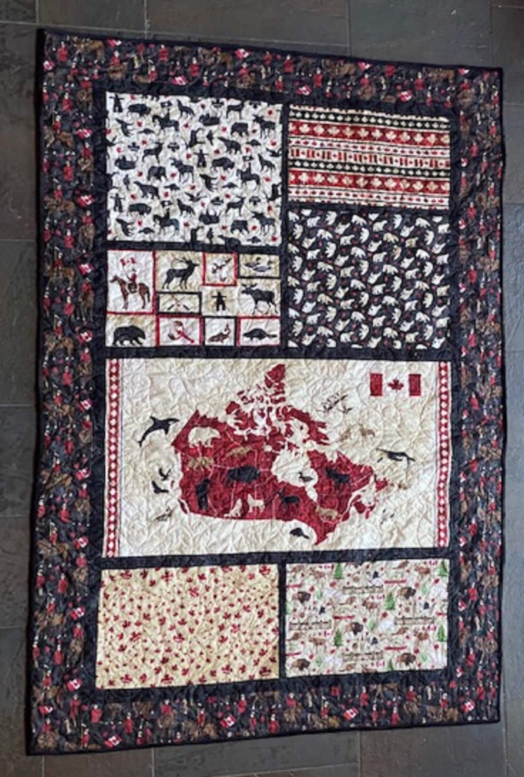 Canadian Map Twin Lap Quilt 59 X 81 Canada RCMP - Etsy
