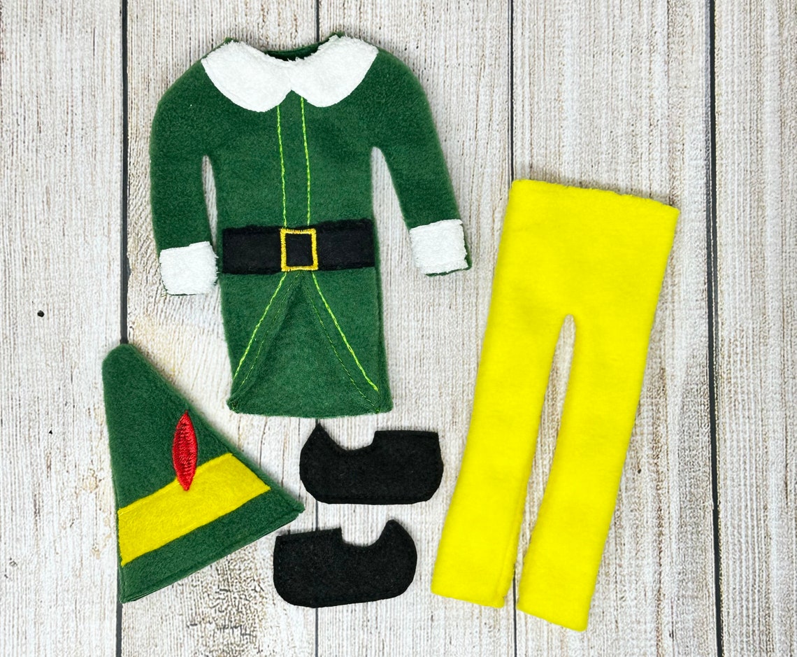 Elf Coat Hat Pants Shoes Elf Christmas Outfit Doll Clothing - Etsy