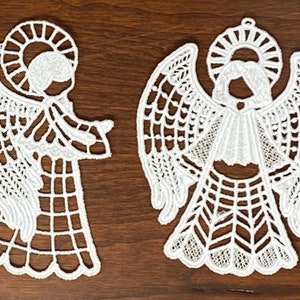FSL Angel Collection#2 - Set of 10, Embroidered Angel Ornaments, Angel ...