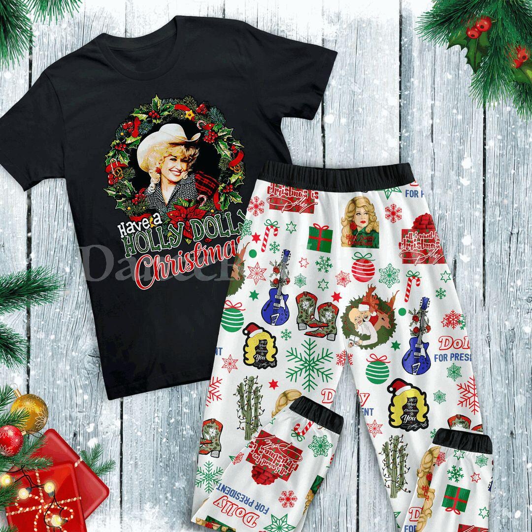 Holly Dolly Christmas Pajamas Personalized Family Holiday Set for Kids ...