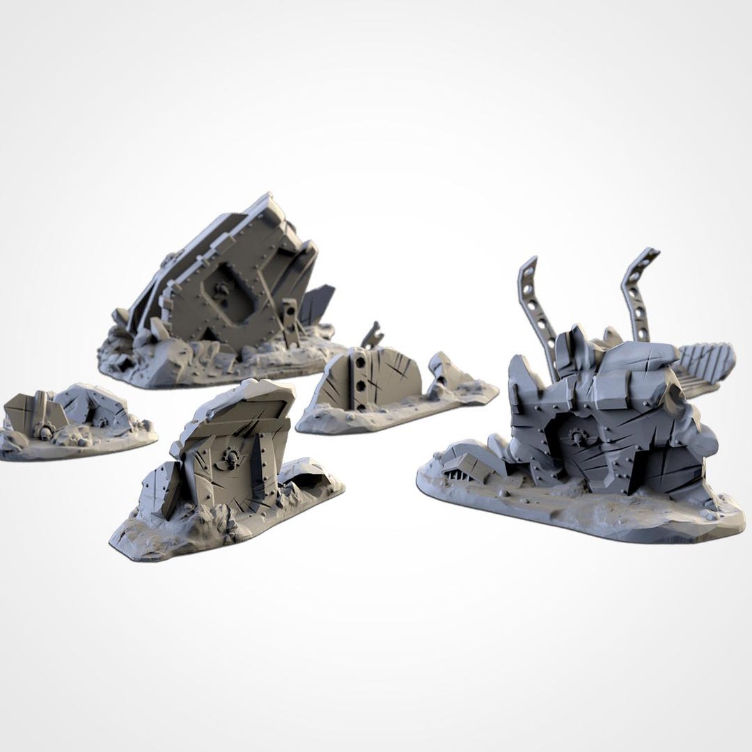 Crashed Vehicles Bundle 6 Wrecked Models Multi-scale Terrain Sci-fi ...
