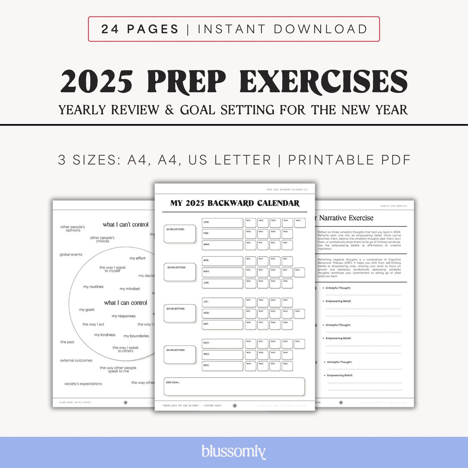 Yearly Reflection & 2025 Goal Planner | Printable Worksheets and ...