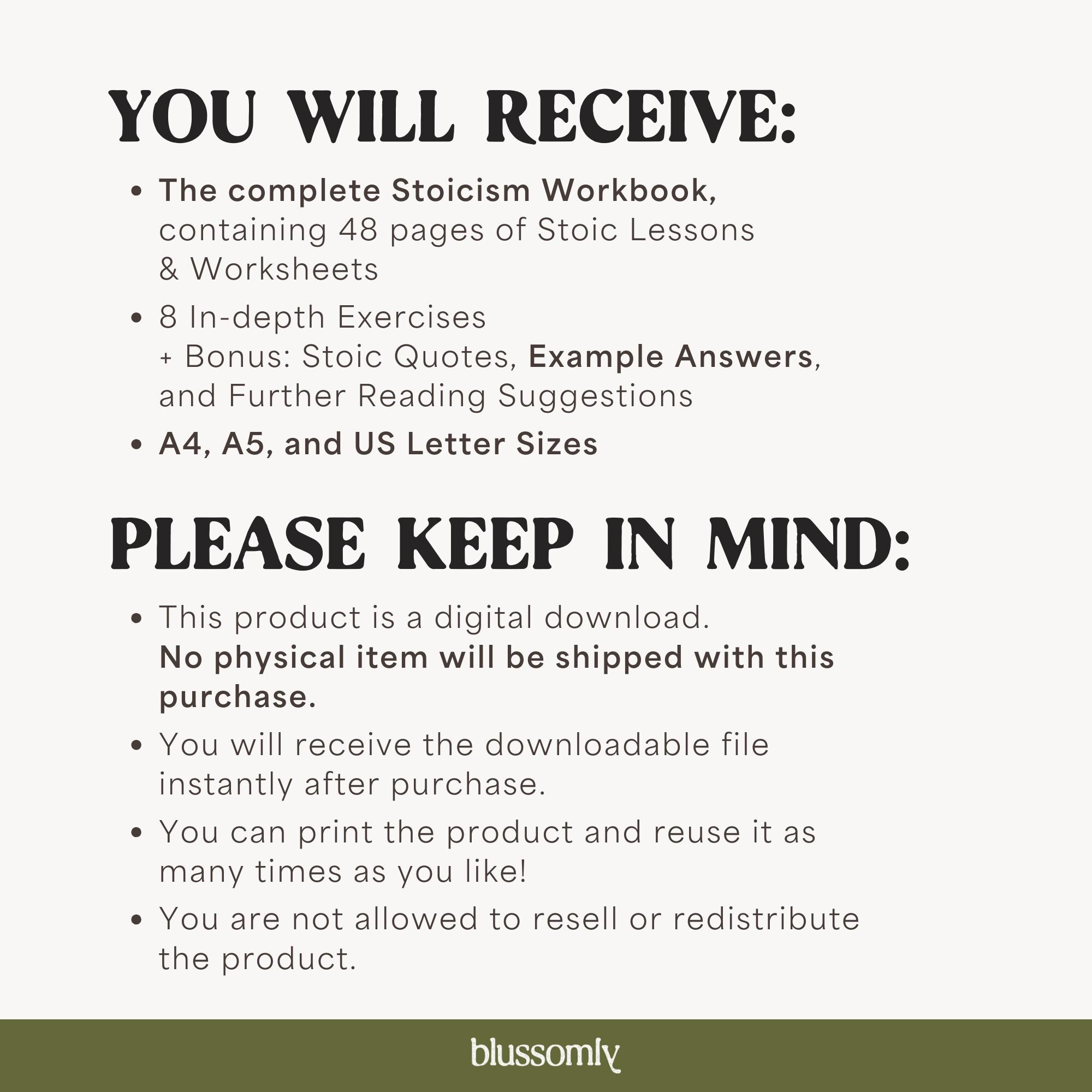 Stoic Mindset Workbook: Resilience & Personal Growth (PDF) - Etsy