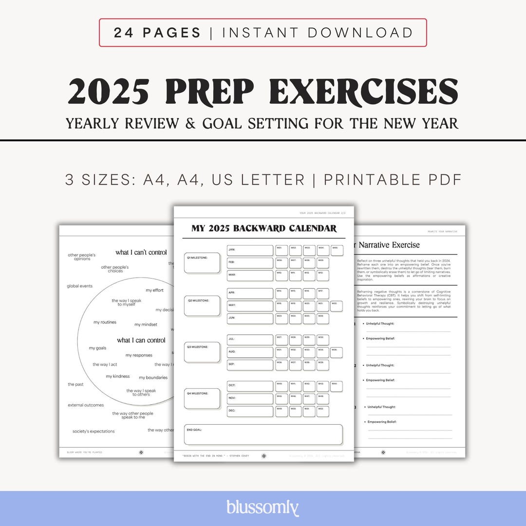 Yearly Reflection & 2025 Goal Planner | Printable Worksheets and ...