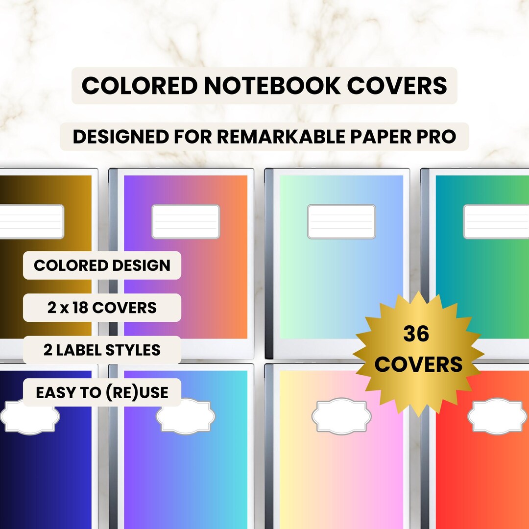 Notebook Covers for Remarkable Paper Pro: Digital Cover Bundle (PDF ...