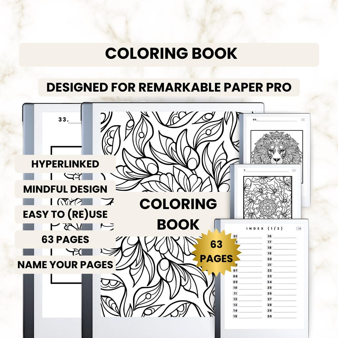 Coloring Book for Remarkable Paper Pro: Mindful Mandala Designs (PDF ...