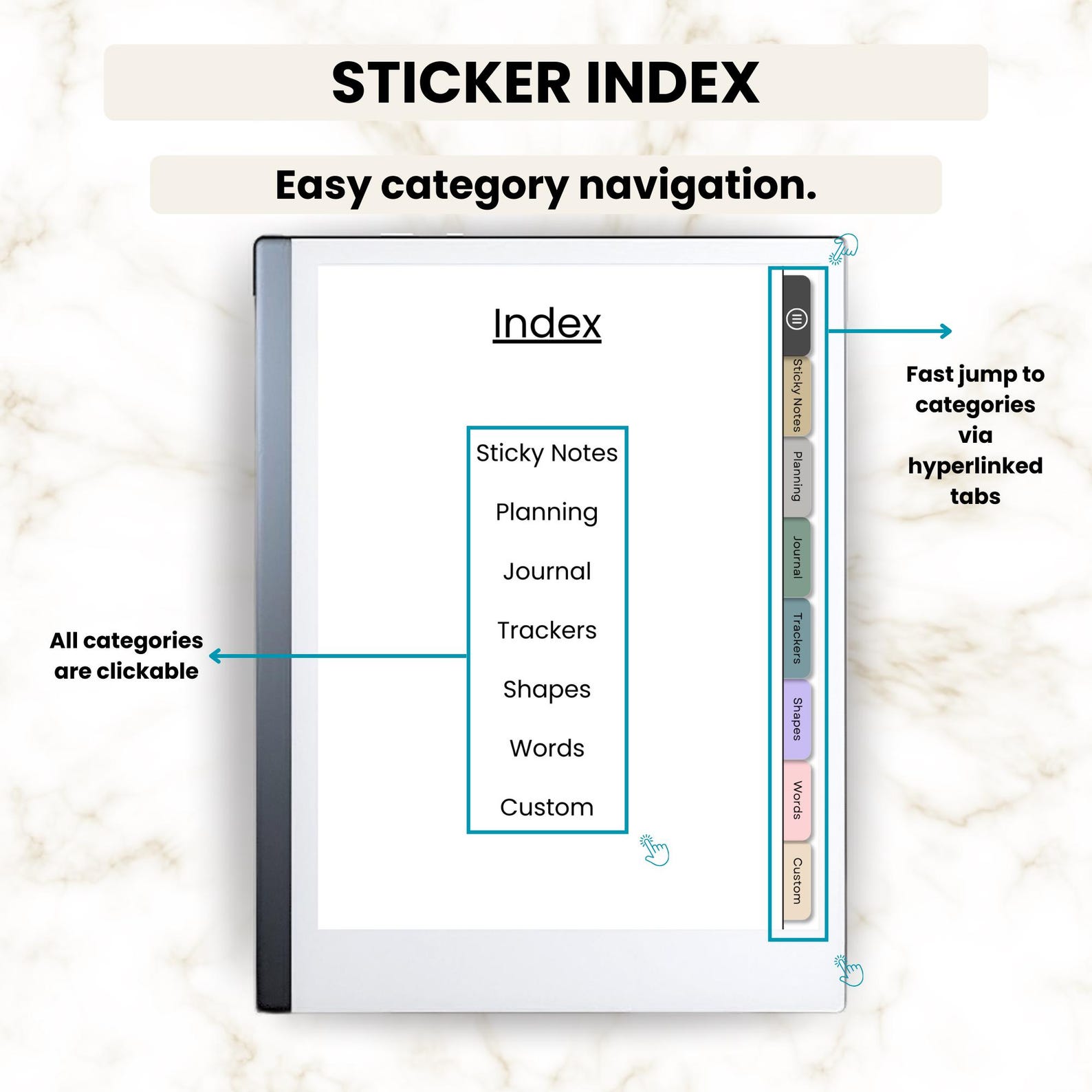 Stickers for Remarkable 2: Tracing Book With Shapes, Icons, and Notes ...