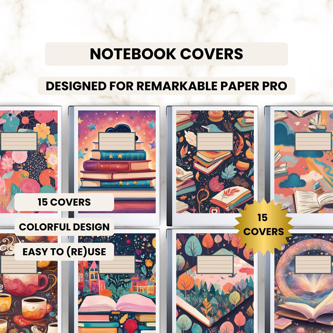 Bookish Notebook Covers for Remarkable Paper Pro: 15 Cozy Designs (PDF ...