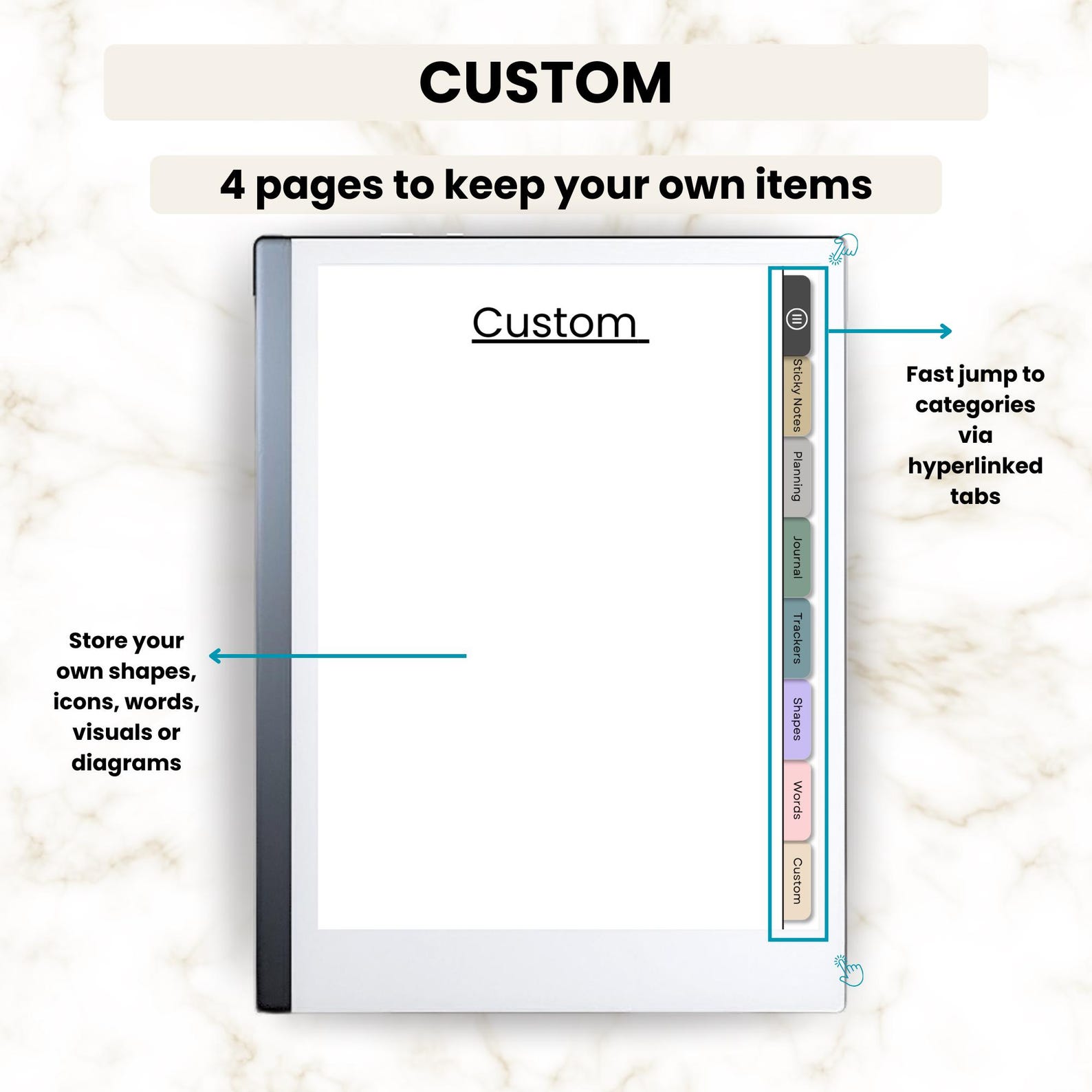 Stickers for Remarkable 2: Tracing Book With Shapes, Icons, and Notes ...