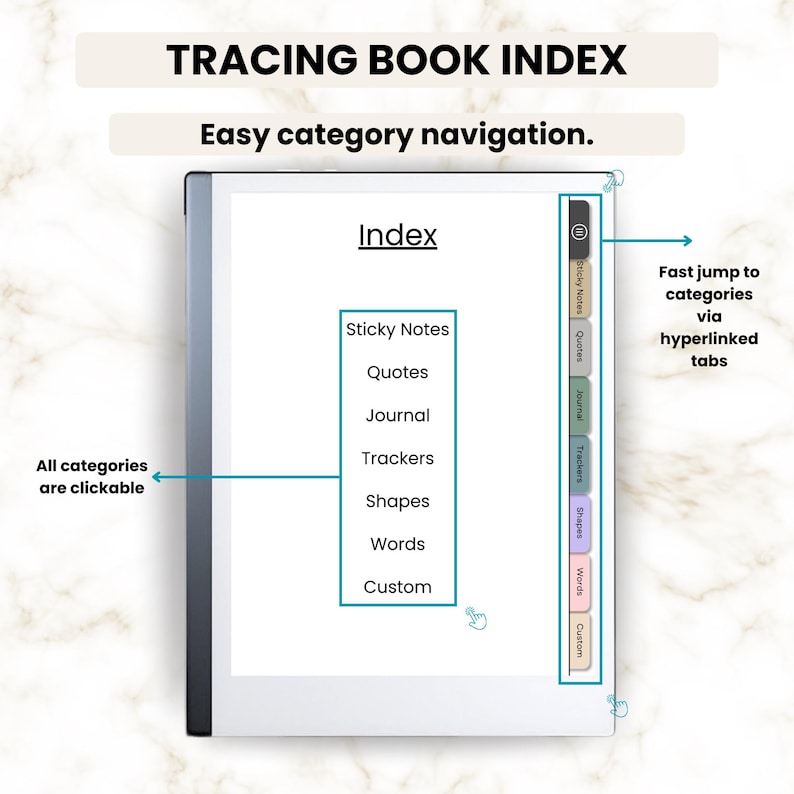 Tracing Book for Remarkable Paper Pro: Shapes, Quotes, Stickers ...