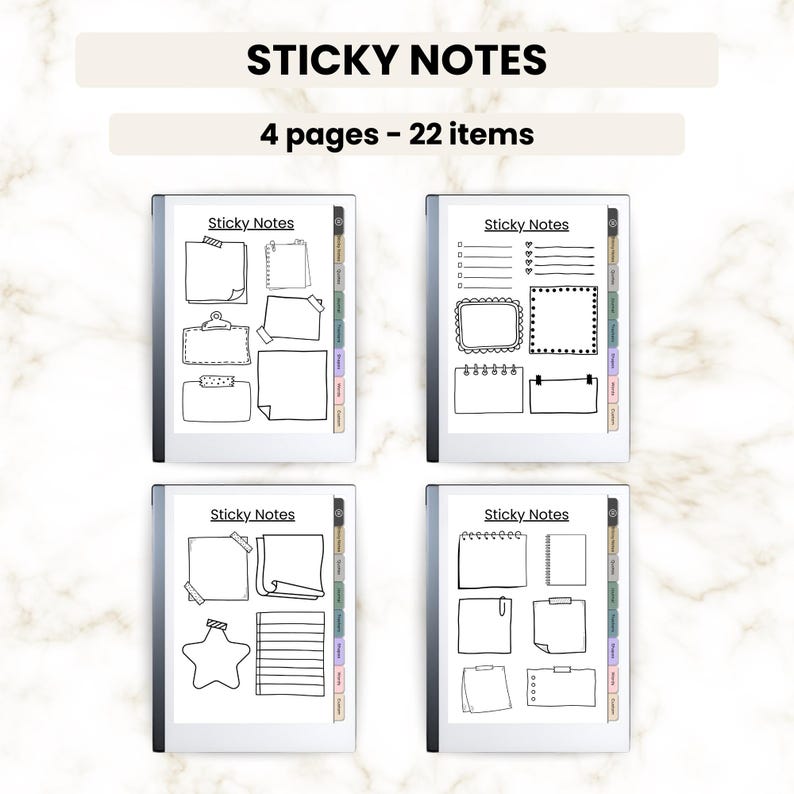 Tracing Book for Remarkable Paper Pro: Shapes, Quotes, Stickers ...
