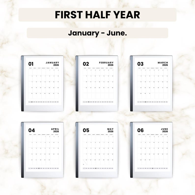 2025-2026 Calendar Bundle for Remarkable Paper Pro: Hyperlinked Digital ...