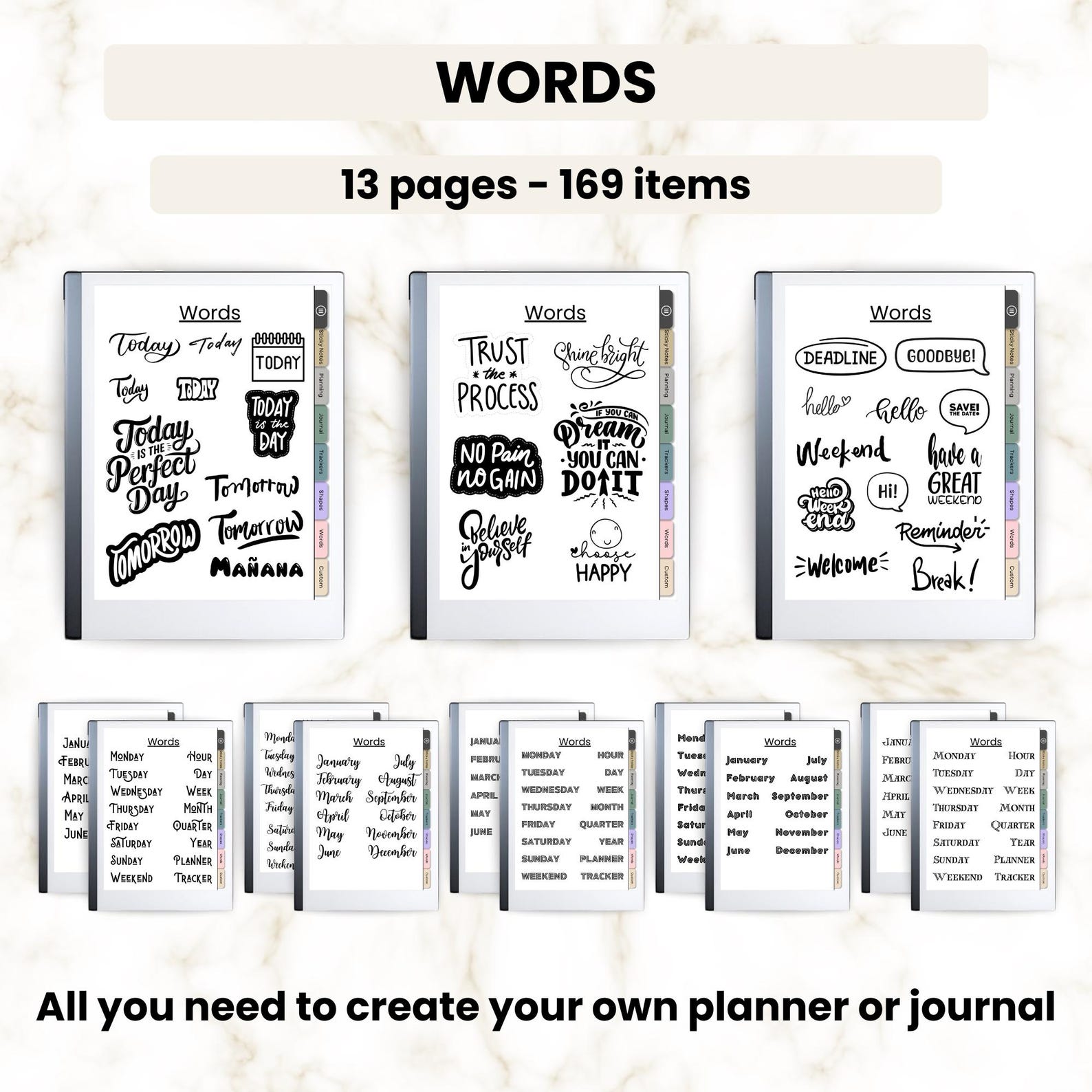 Shapes for Remarkable Paper Pro Tablet to Create Stickers - Hyperlinked ...
