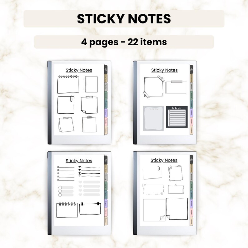 Stickers for Remarkable 2: Tracing Book With Shapes, Icons, and Notes ...