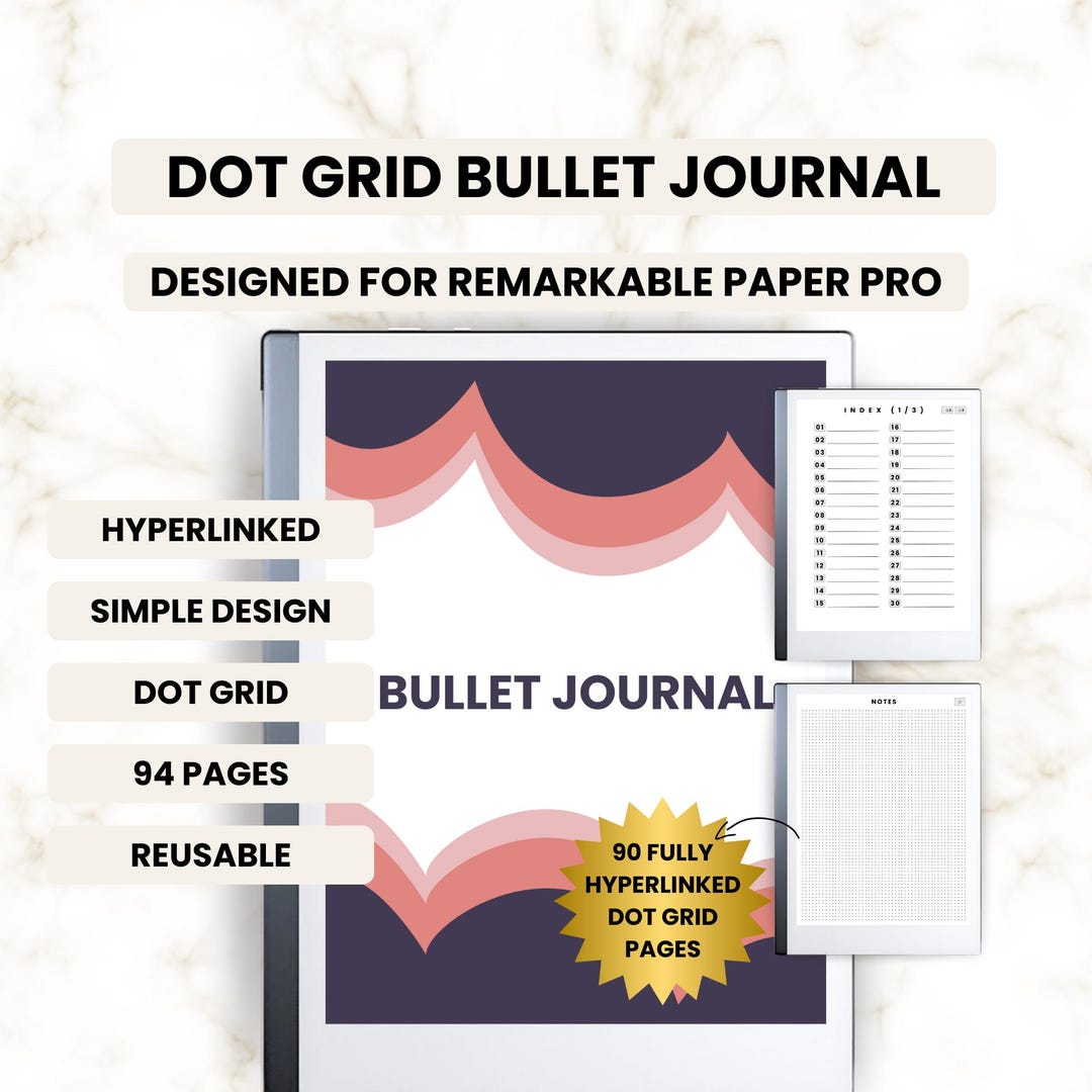 Dot Grid Bullet Journal for Remarkable Paper Pro Color - Planner ...